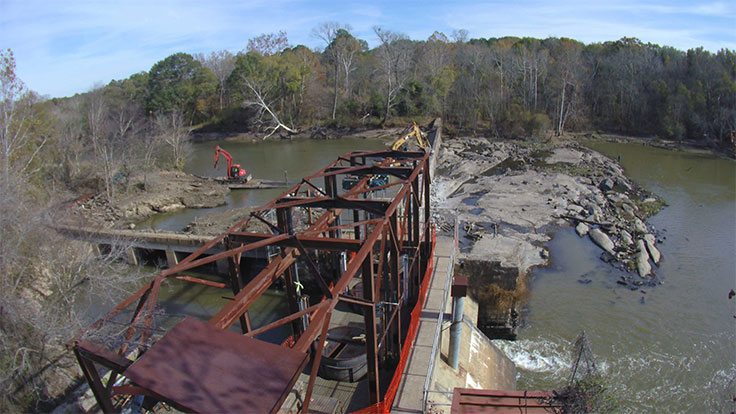 Historic North Carolina dam undergoes demolition - Construction ...